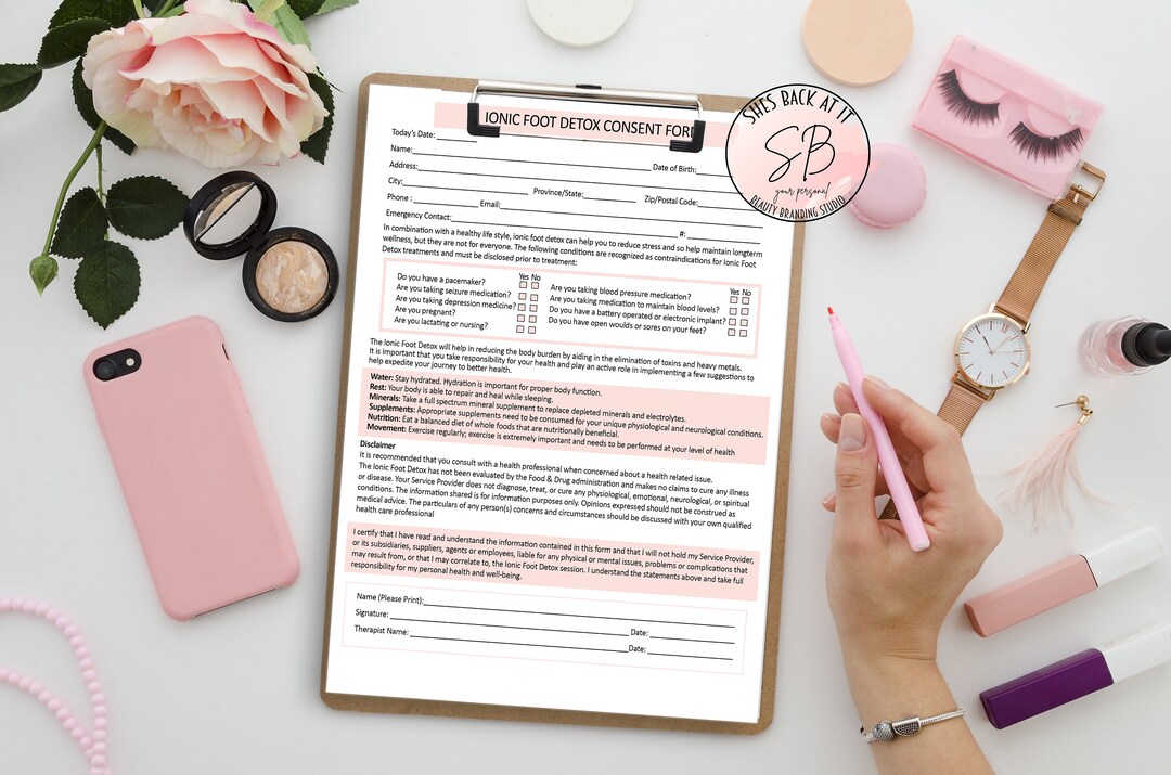 Foot Detox Consent Form, Ionic Foot Detox Consent, Ionic Detox Consent ...