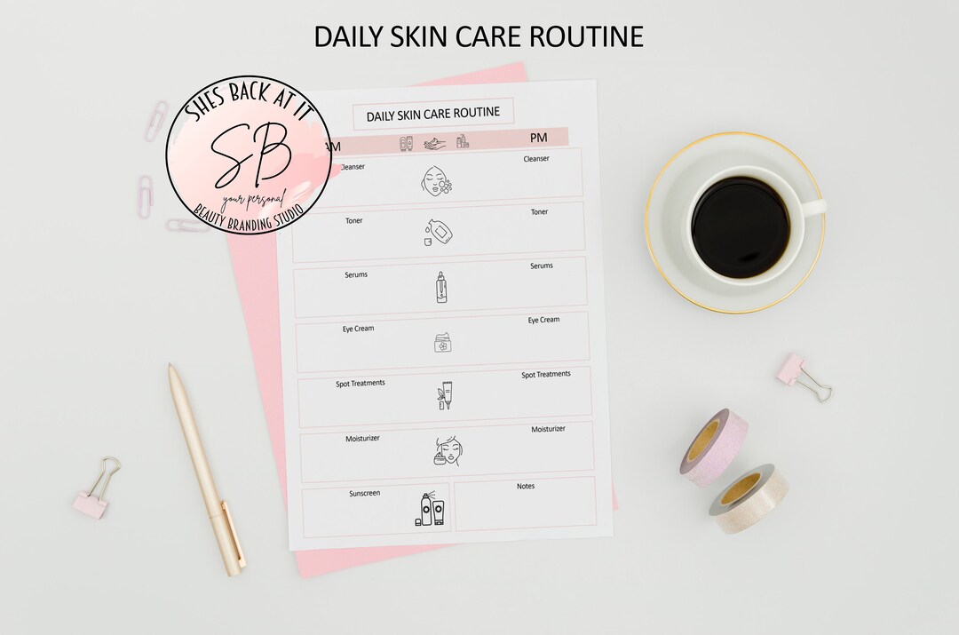 Daily Skin Care Routine Printable, Face Care Instructions, Skin Care ...