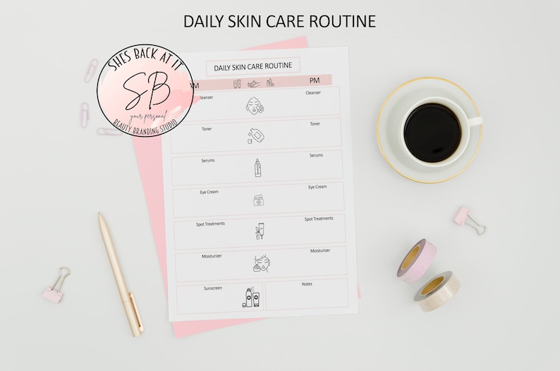 Daily Skin Care Routine Printable Face Care Instructions | Etsy