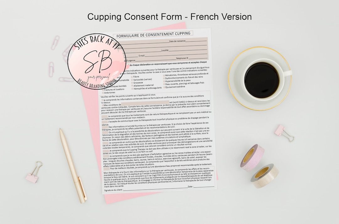 Cupping Consent Form, French Cupping Therapy Informed Consent, Massage ...
