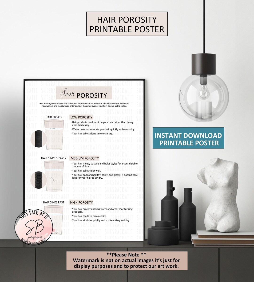Hair Porosity Reference Chart Poster, Printable Beauty Salon Decor - Etsy