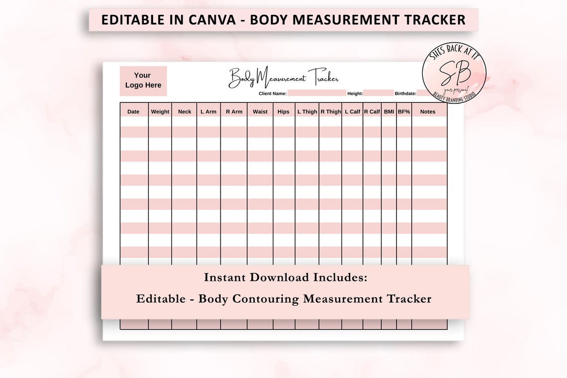 Body Measurement Tracker Form Body Contouring Measurement | Etsy