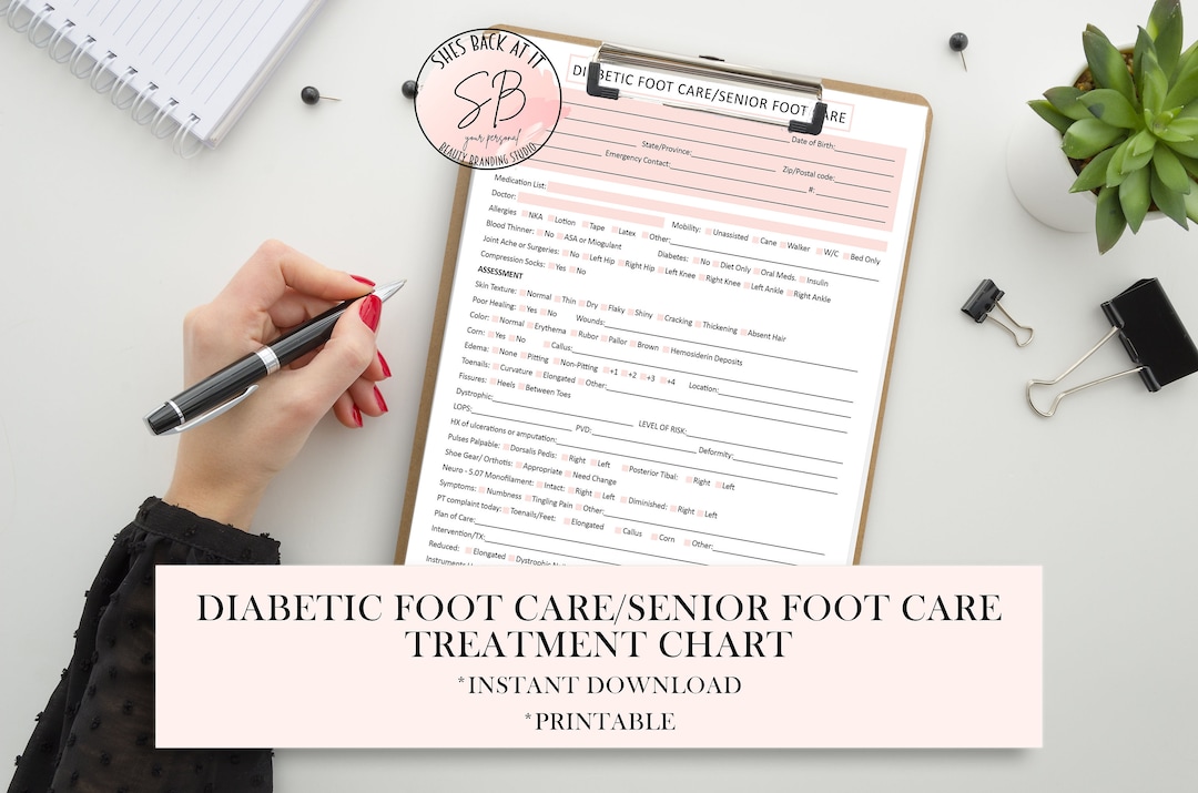 Diabetic Foot Care Treatment Record, Senior Foot Care Treatment Record ...