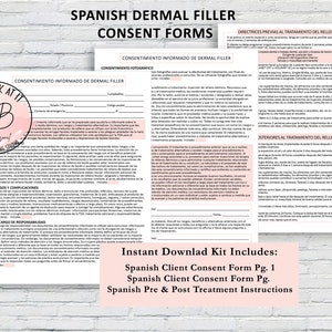 Spanish Dermal Filler Consent Form, Injectables Consent Forms Dermal ...