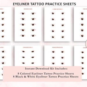 Lash Practice Sheets, Lash Extension Training Sheets , Eye Shapes, Semi ...