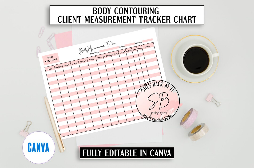Body Measurement Tracker Form, Body Contouring Measurement Tracker ...