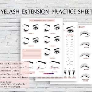 Eyelash Extension Practice Sheets, Eyelash Extension Forms, Lash ...