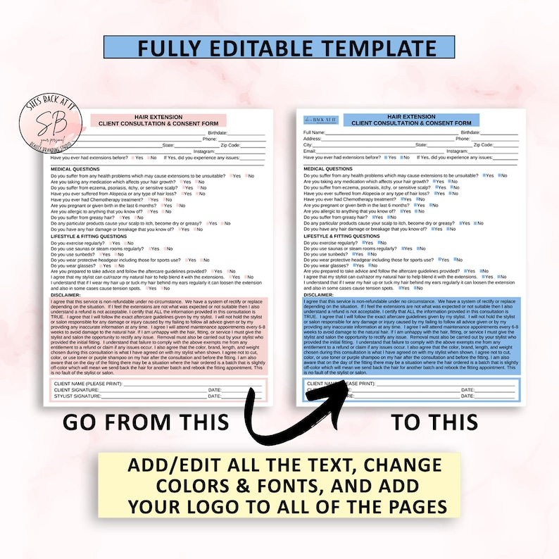 Editable Sign in Sheet, Client Sign in Sheet, Spa Client Check in Sheet ...