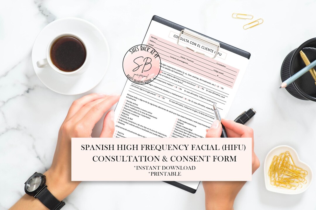 Spanish HIFU Intake Form, Spanish HIFU Consent Form, High-intensity ...