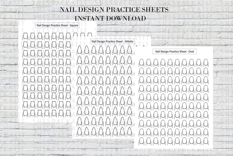 Nail Practice Template, Nail Art Practice, Nail Planner, Nail Design ...
