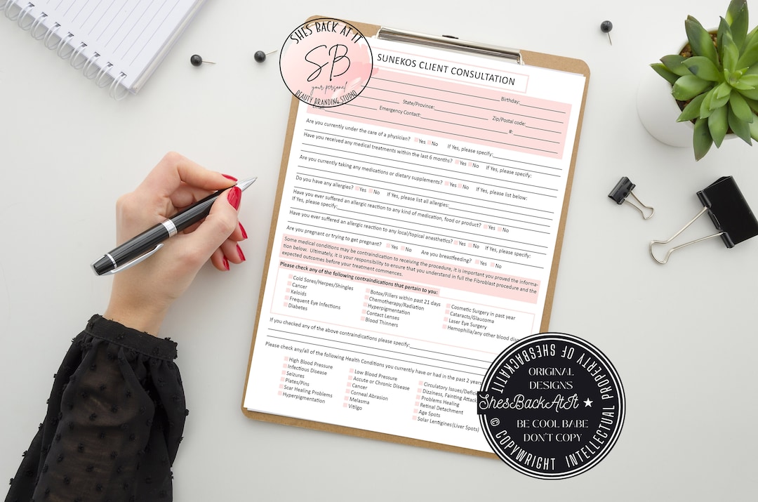 Sunekos Injection Consultation Form, Sunekos Consent Form, Sunekos ...