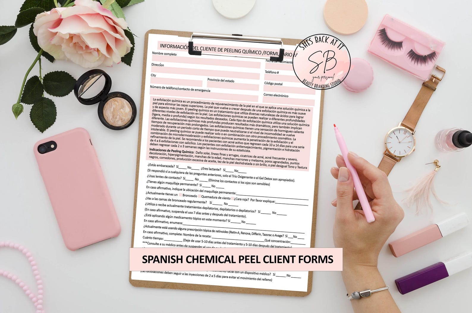 Spanish Chemical Peel Consent Form, Facial Forms, Spanish Esthetician ...