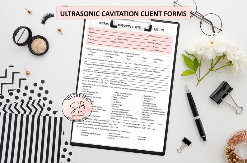 Ultrasonic Cavitation Intake Form Editable Template, Aesthetic ...