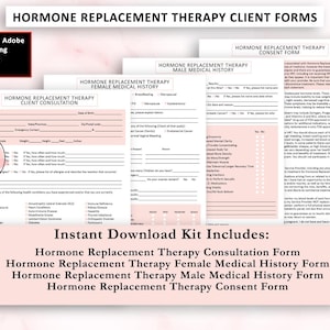 Hormone Replacement Therapy Intake Form, HRT Consent Form, Hormone ...