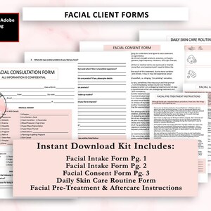 Facial Consultation Form, Facial Forms, Esthetician Consent Forms ...