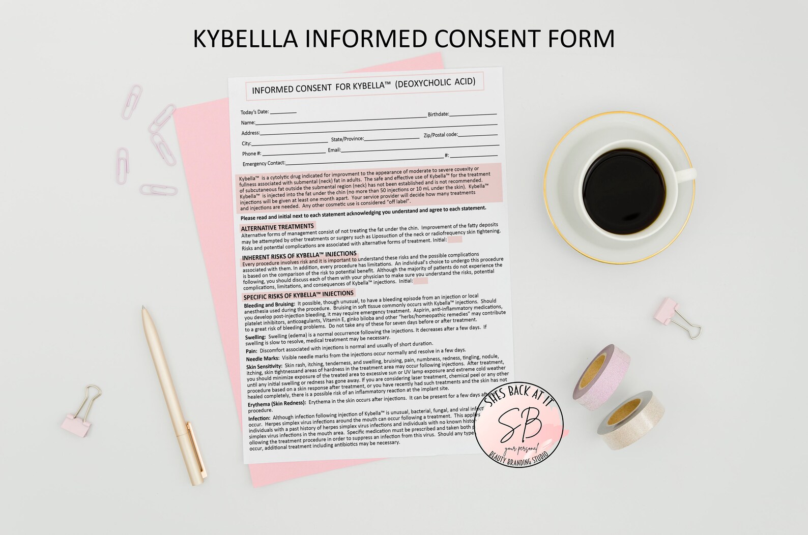 Kybella Consent Form Kybella Injections Consent Forms Kybella - Etsy