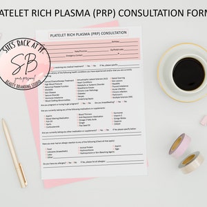 Platelet Rich Plasma Treatment Client Forms, Vampire Facial Consent ...