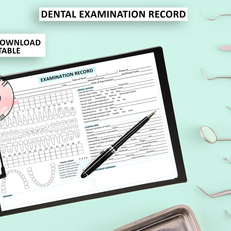 Dental Hygiene Chart Template - Etsy