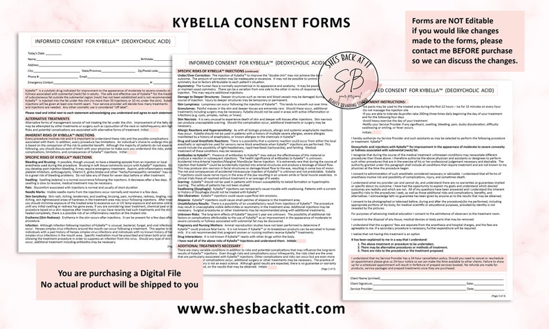 Kybella Consent Form Kybella Injections Consent Forms Kybella - Etsy