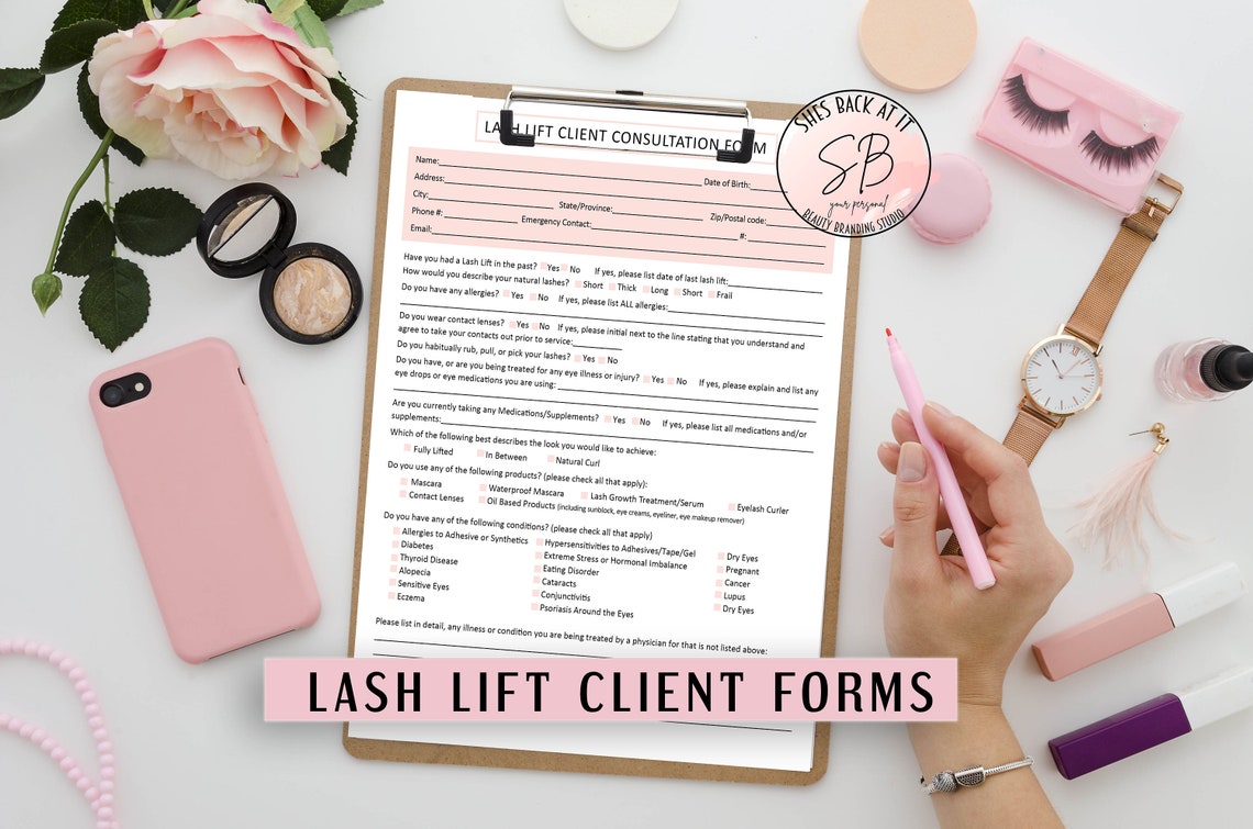 Lash Lift Client Forms, Lash Lift Consent Form, Editable Lash Lift ...