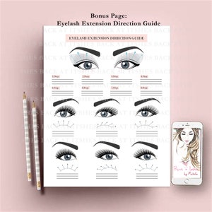Eyelash Extension Practice Sheets, Eyelash Extension Forms, Lash ...