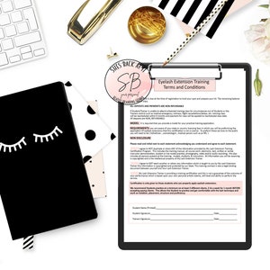Eyelash Extension Training Contract, Lash Extension Training Terms and Conditions, Lash ...