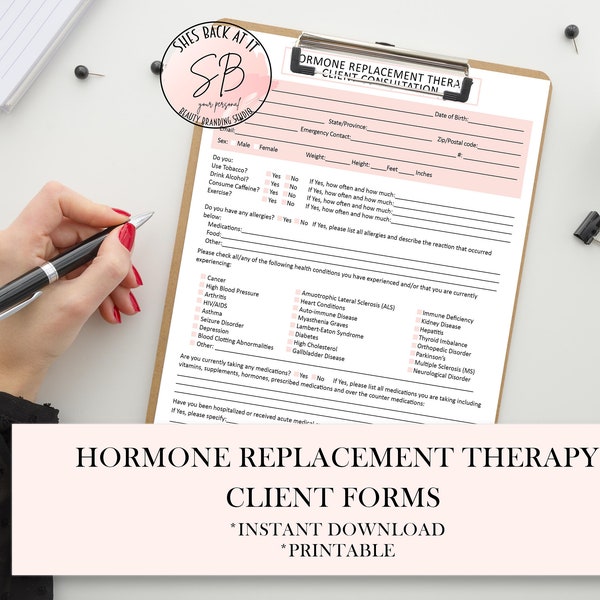 Hormone Replacement Therapy Consent Form - Etsy