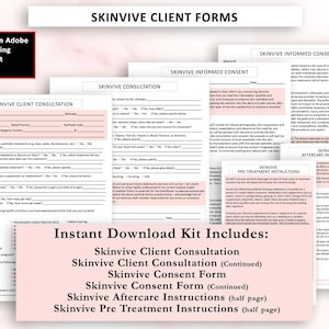 Skinvive Consultation Form, Intake Form, Consent Form, Pre and Post ...