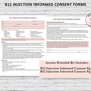 B12 Shot Consent Forms, B12 Injection Informed Consent, B12 Consent ...