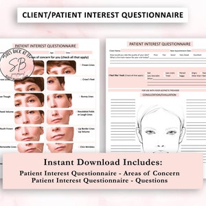 Cosmetic Interest Form Template, Client Questionnaire, New Patient Skin ...