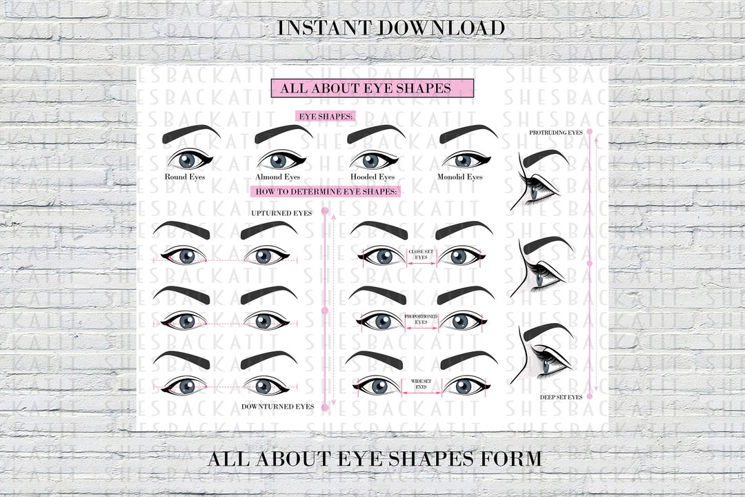 Eyelash Extension Eye Shape Guide, Lash Extension Guide, Printable ...