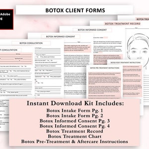 Botox Client Forms Bundle, Botox Consent Form, Botox Pre Treatment Form ...
