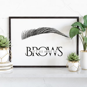 Eyebrow Printable, Esthetician Decor, Brow Decor, Beauty Salon Decor ...