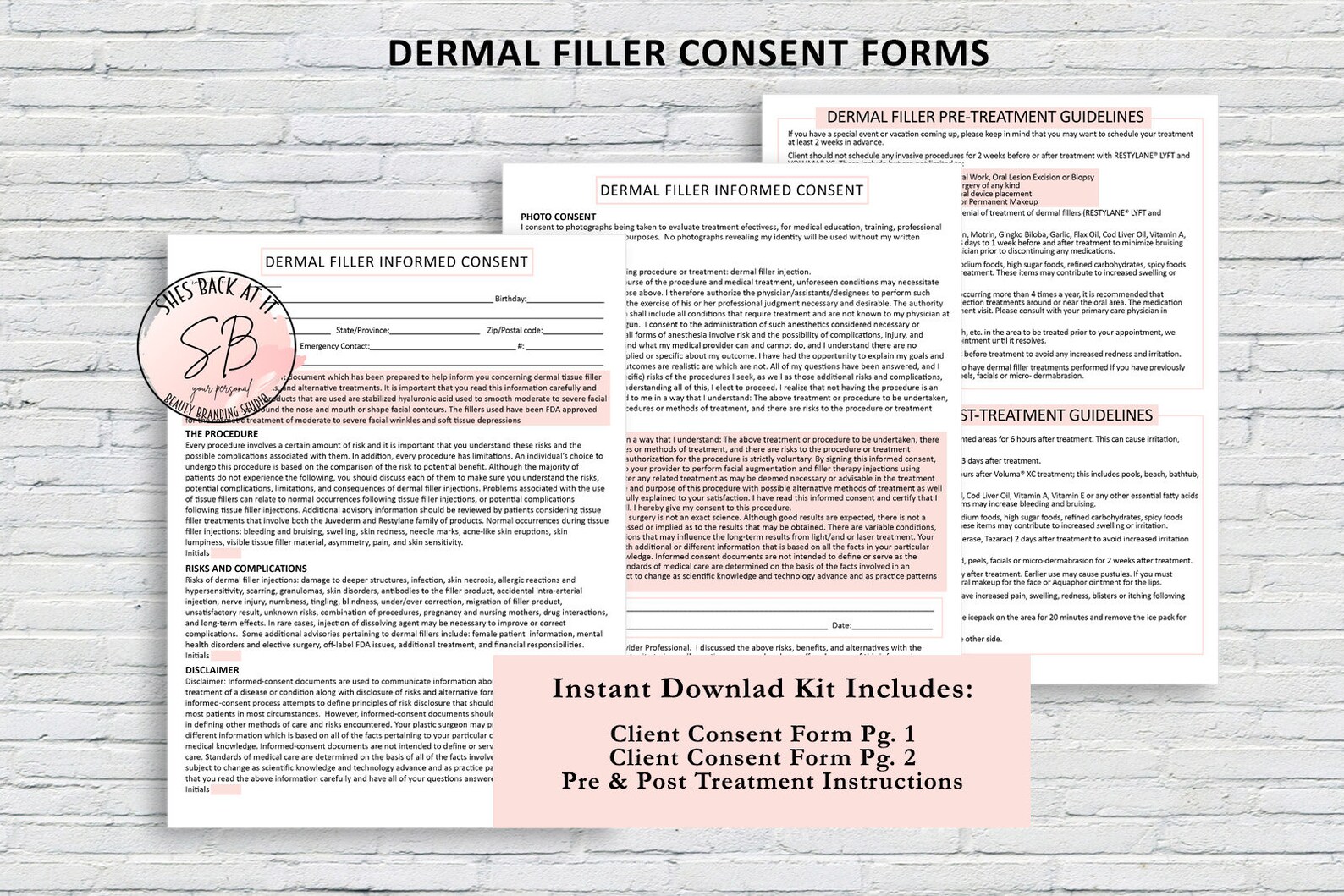 Dermal Filler Consent Form Injectables Consent Forms Dermal | Etsy