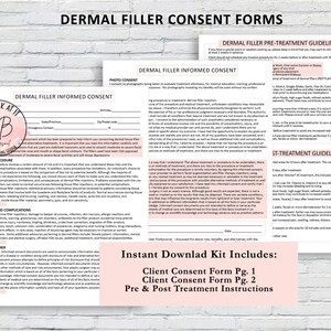 Dermal Filler Consent Form, Injectables Consent Forms Dermal Filler Pre ...