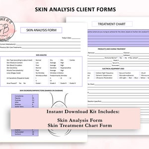 Skin Analysis & Treatment Chart Forms, Skin Analysis Form, Skin ...