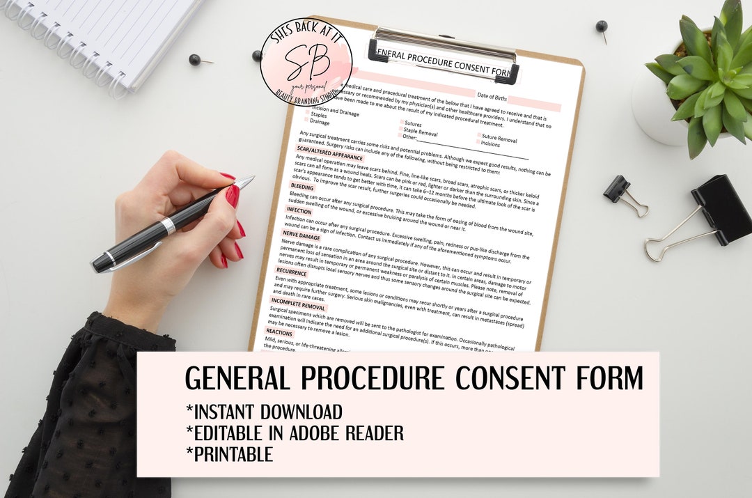 General Procedure Consent Form, Suture Consent Form, Incision Consent ...