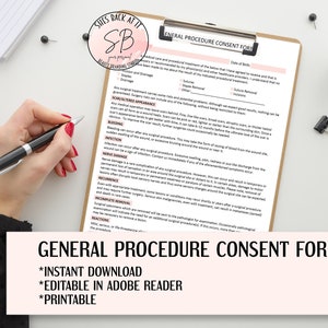 General Procedure Consent Form, Suture Consent Form, Incision Consent ...