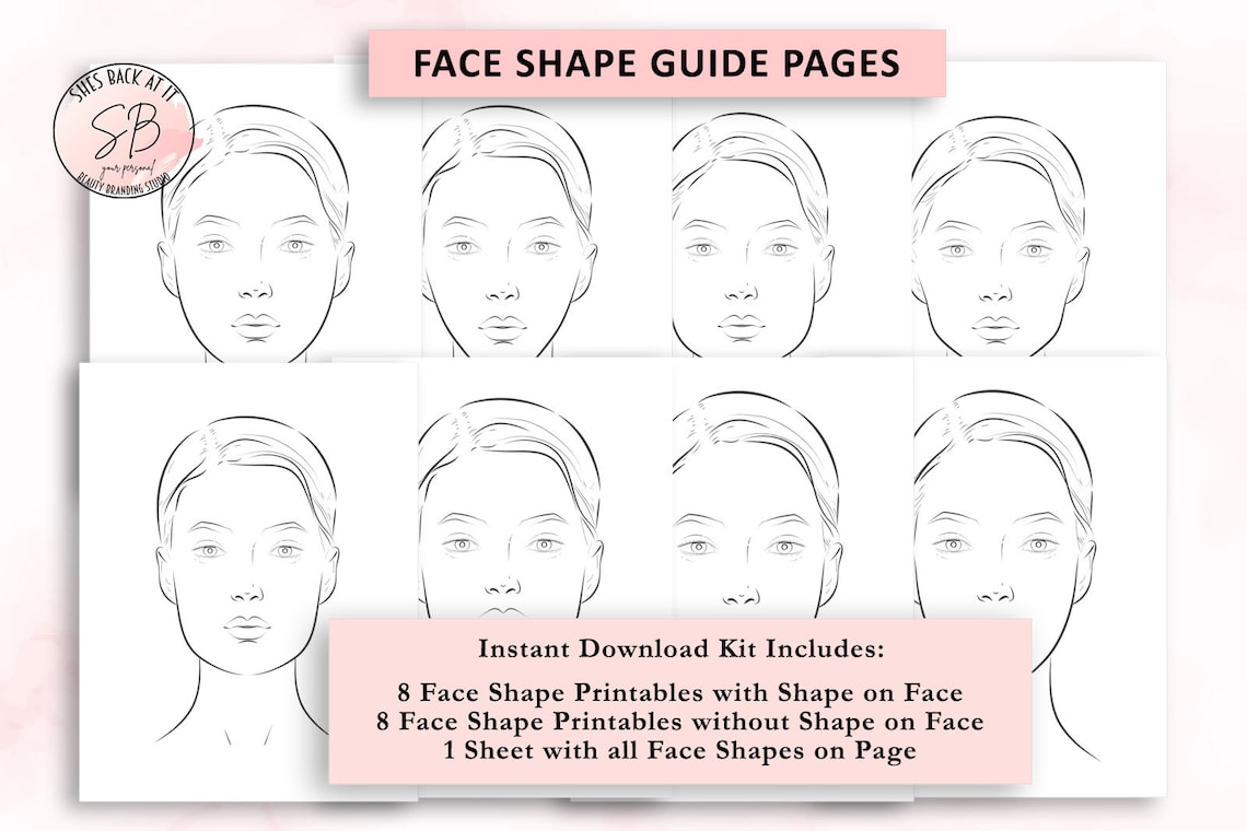 Makeup Artist Face Chart Face Chart Face Shape Guide Face | Etsy