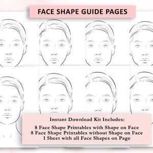 Makeup Artist Face Chart, Face Chart, Face Shape Guide, Face Chart ...
