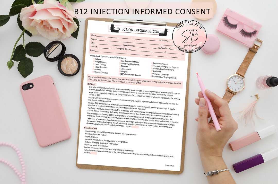 B12 Shot Consent Forms, B12 Injection Informed Consent, B12 Consent ...