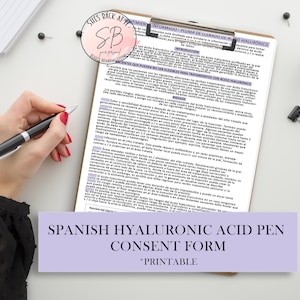 Spanish Hyaluronic Acid Pen Consent Form, Spanish Hyaluronic Acid ...