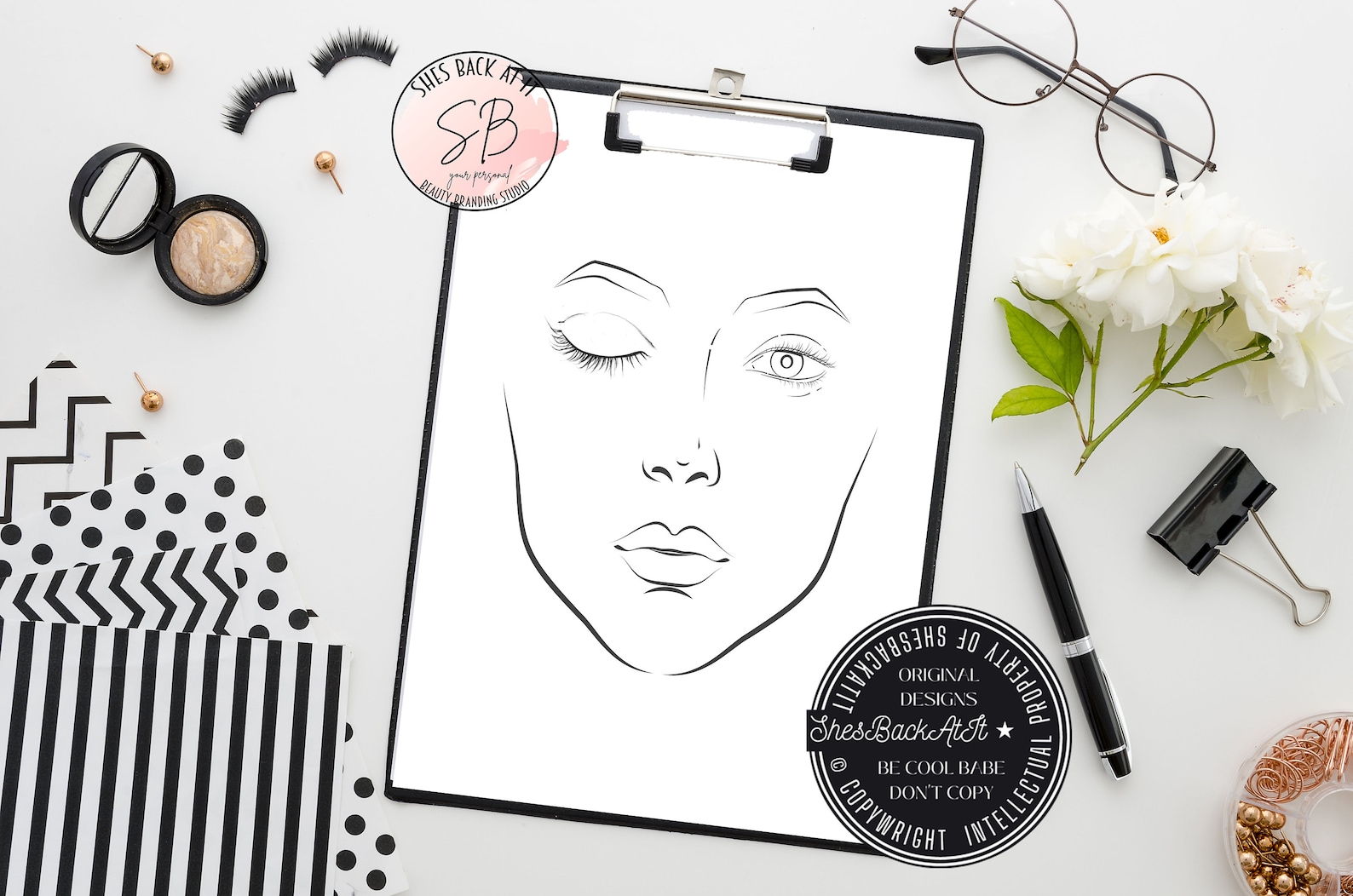 Makeup Artist Templates Makeup Artist Practice Sheets - Etsy
