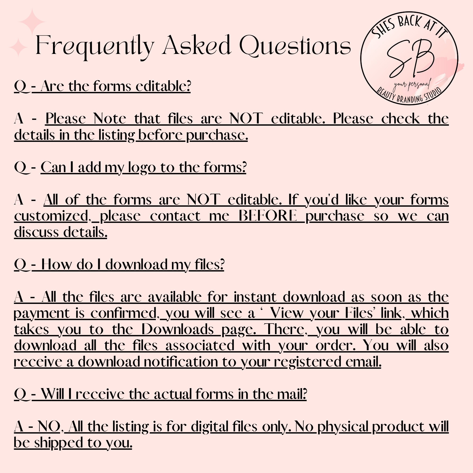 Salon Client Feedback Form Client Feedback Form Client | Etsy