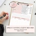 Spray Tan Client Record, Spray Tanning Business Form, Spray Tanning ...