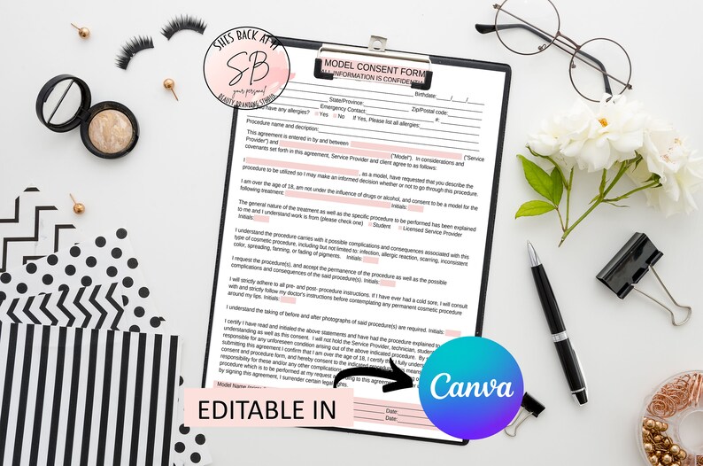 Editable Model Consent Form Client Model Consent Forms Spa | Etsy