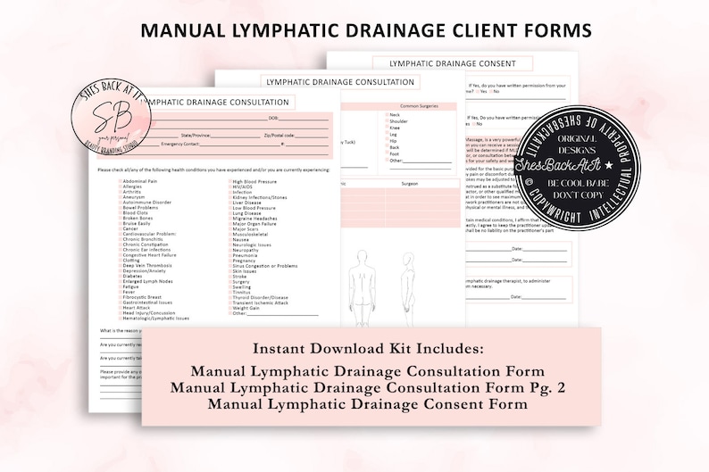 Manual Lymphatic Drainage Massage Intake Form Lymphatic - Etsy