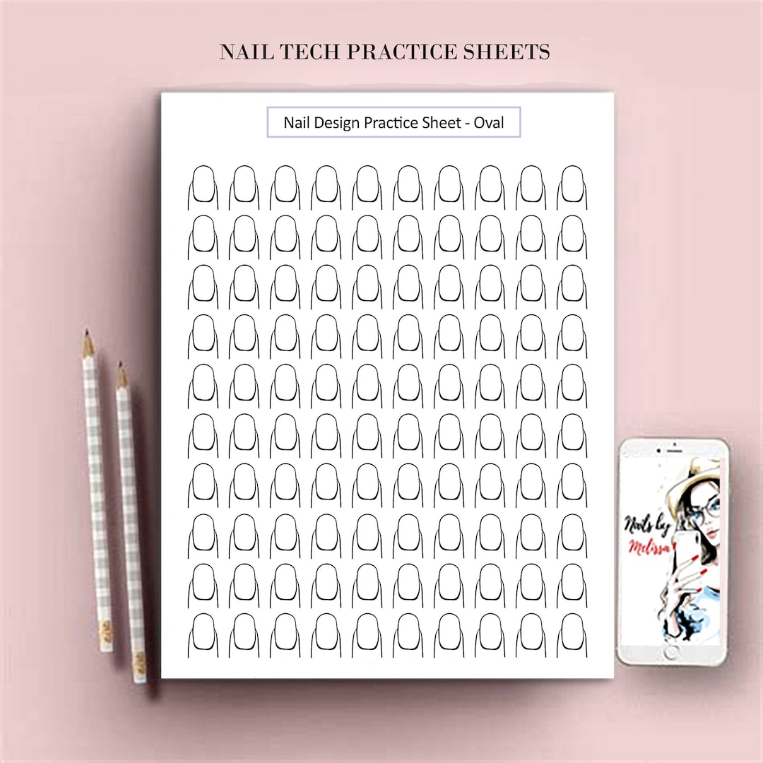 Nail Practice Template, Nail Art Practice, Nail Planner, Nail Design ...