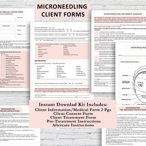 Microneedling Forms, Microneedling Technician, Micro Needling Consent ...