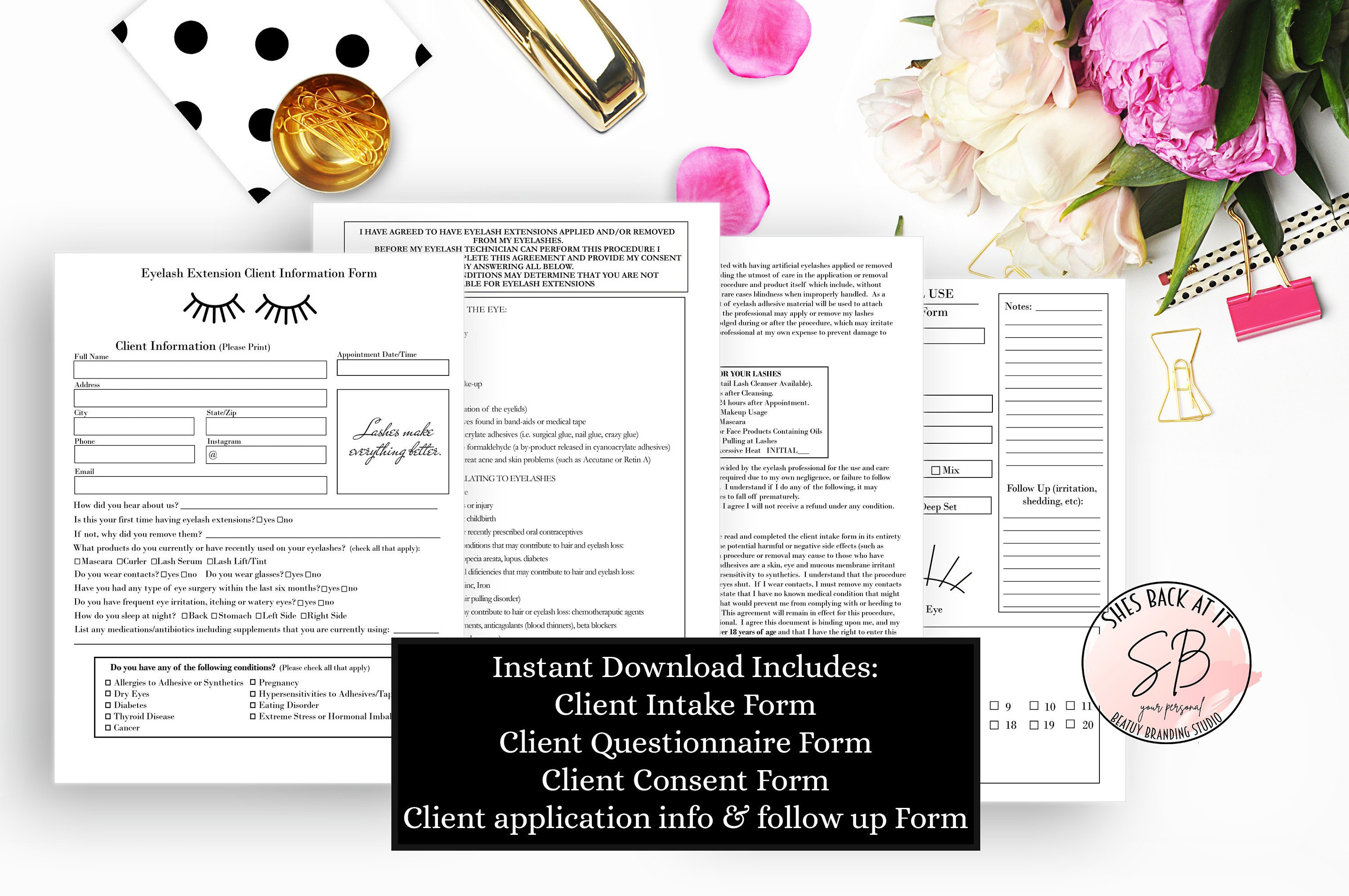 Eyelash Extension Forms Client Consent Form Client | Etsy